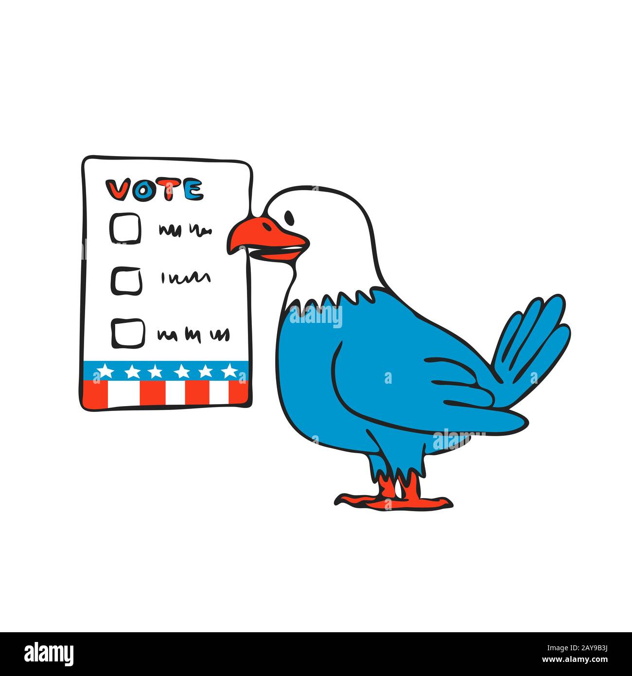 American Eagle Voting Election Ballot Drawing Stock Photo - Alamy