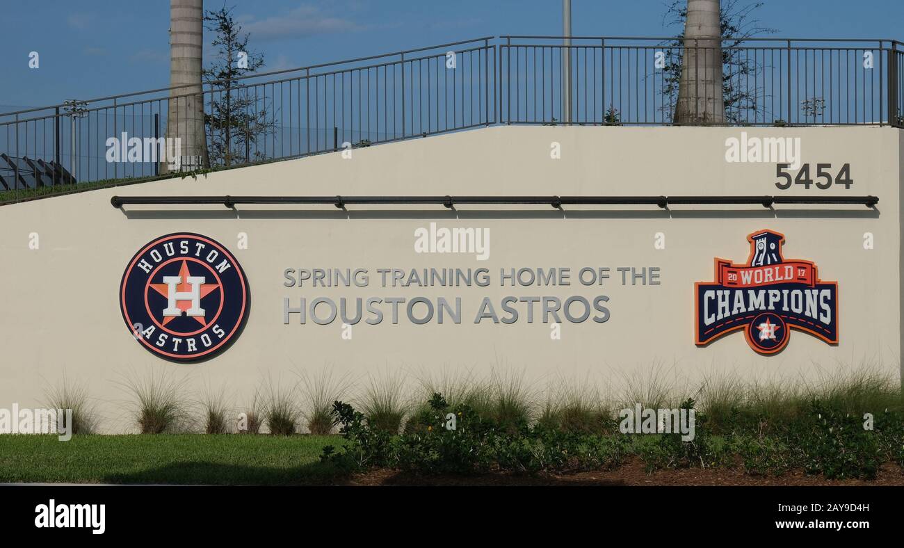 West Palm Beach, United States. 14th Feb, 2020. Houston Astros logo ...