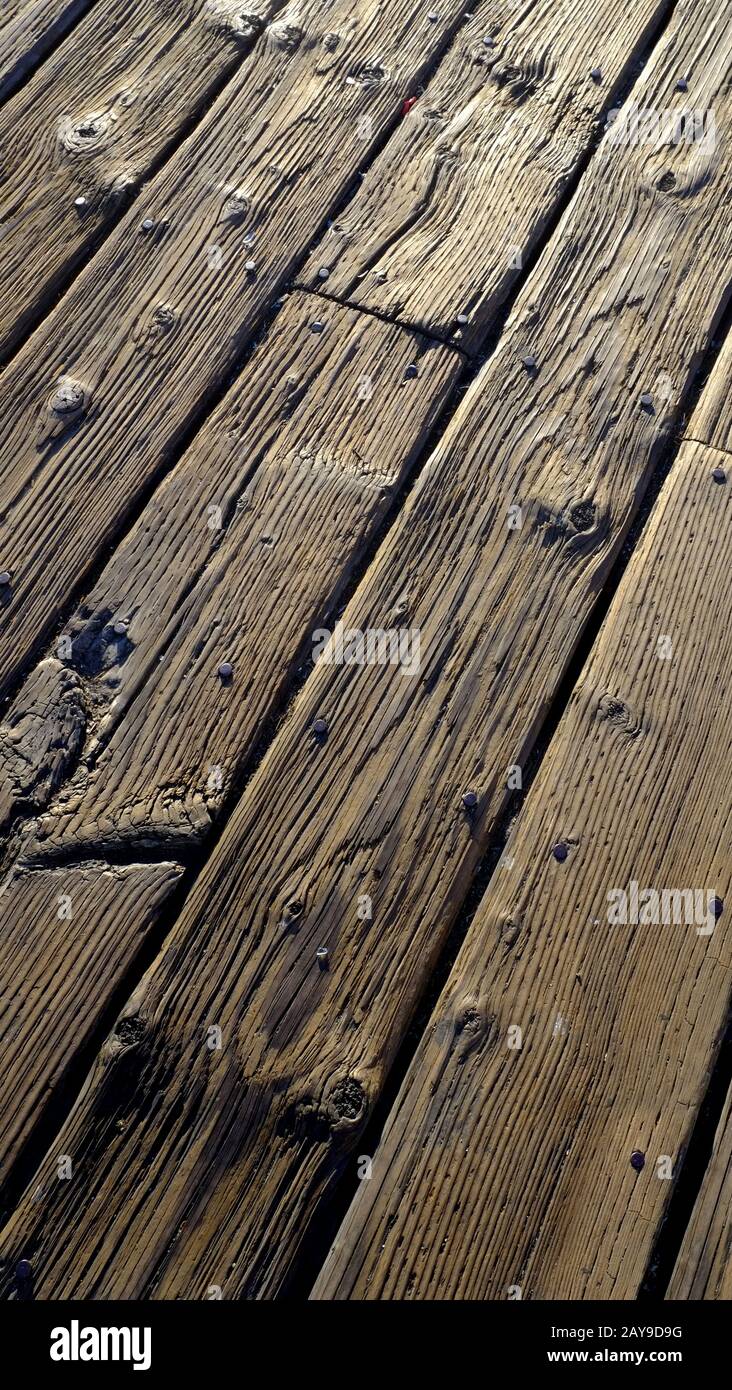 Wooden planks of a landing stage Stock Photo - Alamy