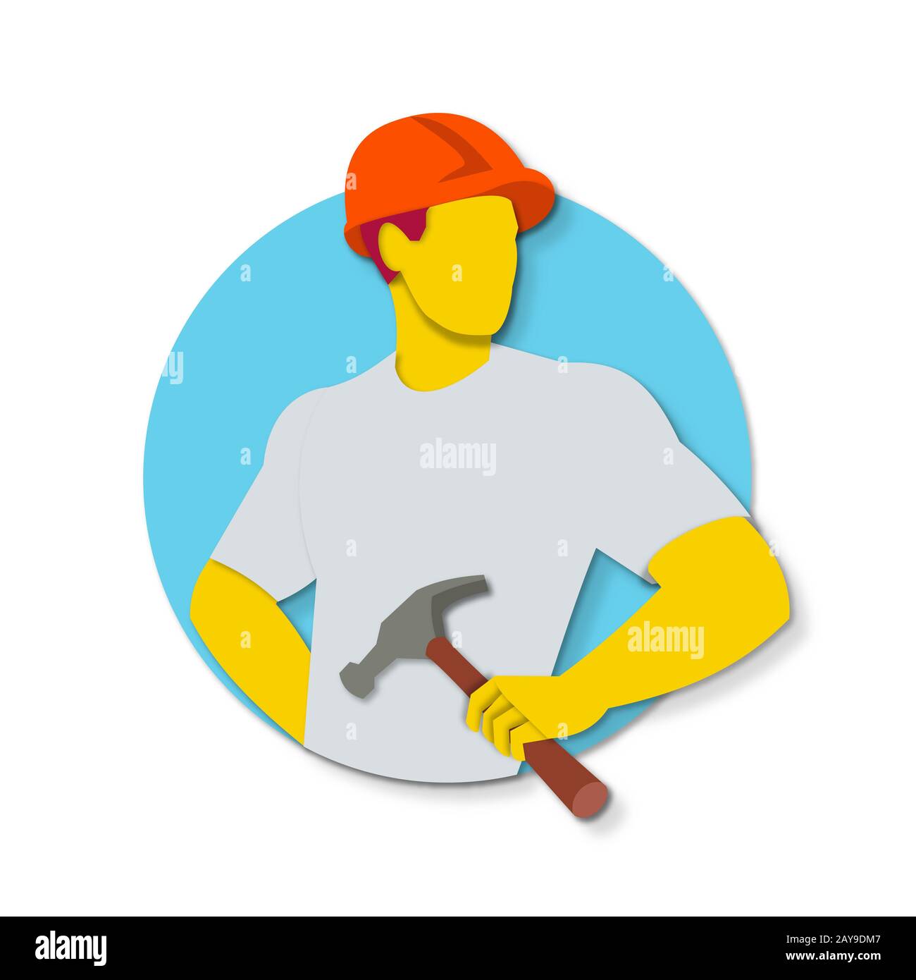Man and hammer and cut out hi-res stock photography and images - Alamy