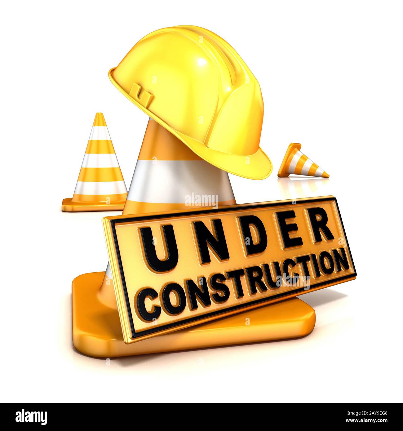 Under construction sign. 3D Stock Photo - Alamy
