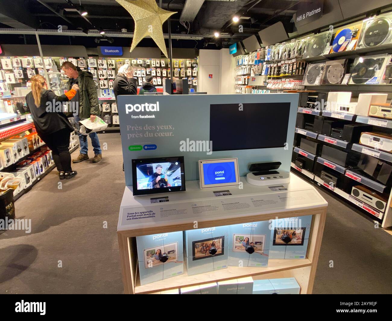 Nice, Nov 24, 2019: INterior of Fnac electronic store with multiple ...