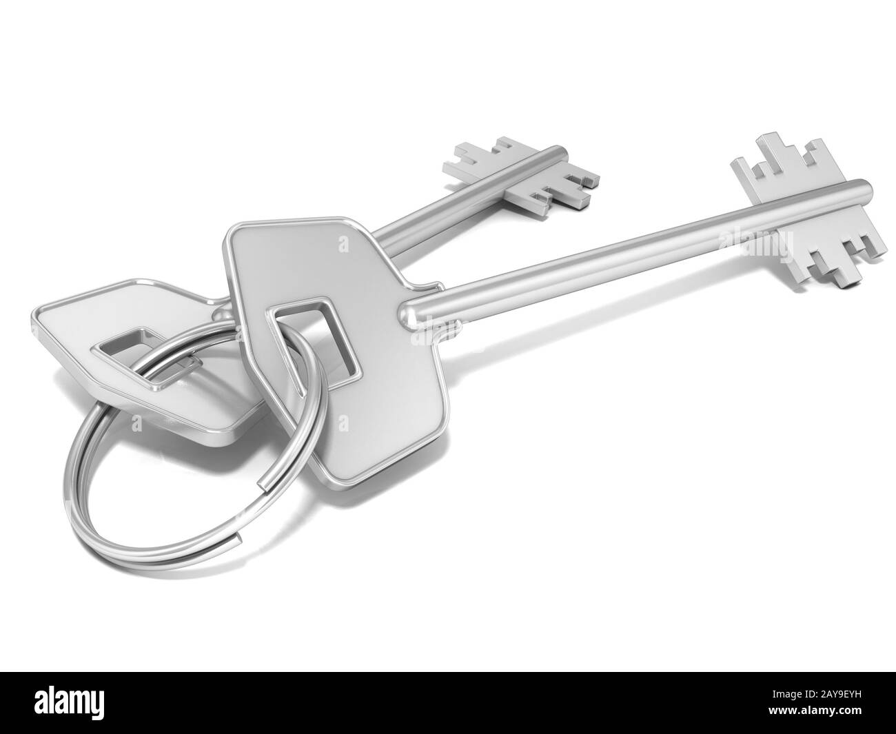 Door keys isolated on white Stock Photo - Alamy