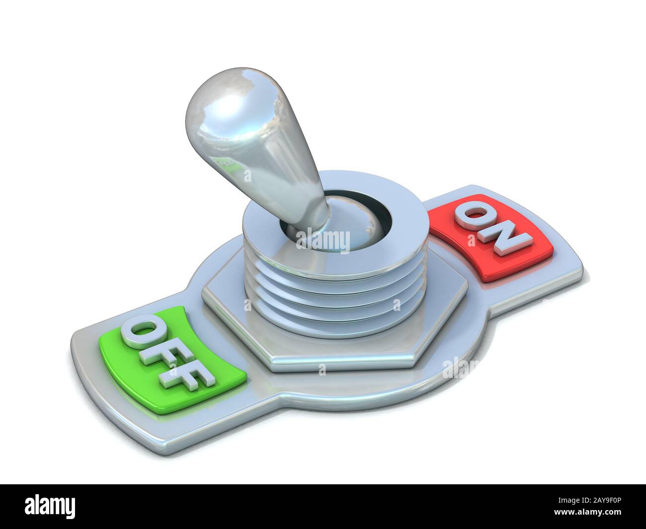 On and off metal toggle switch, flipped in the OFF position. 3D Stock ...
