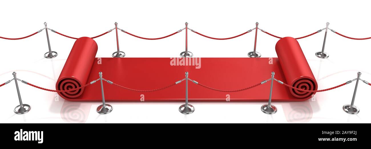 Red carpet unrolling concept Stock Photo - Alamy