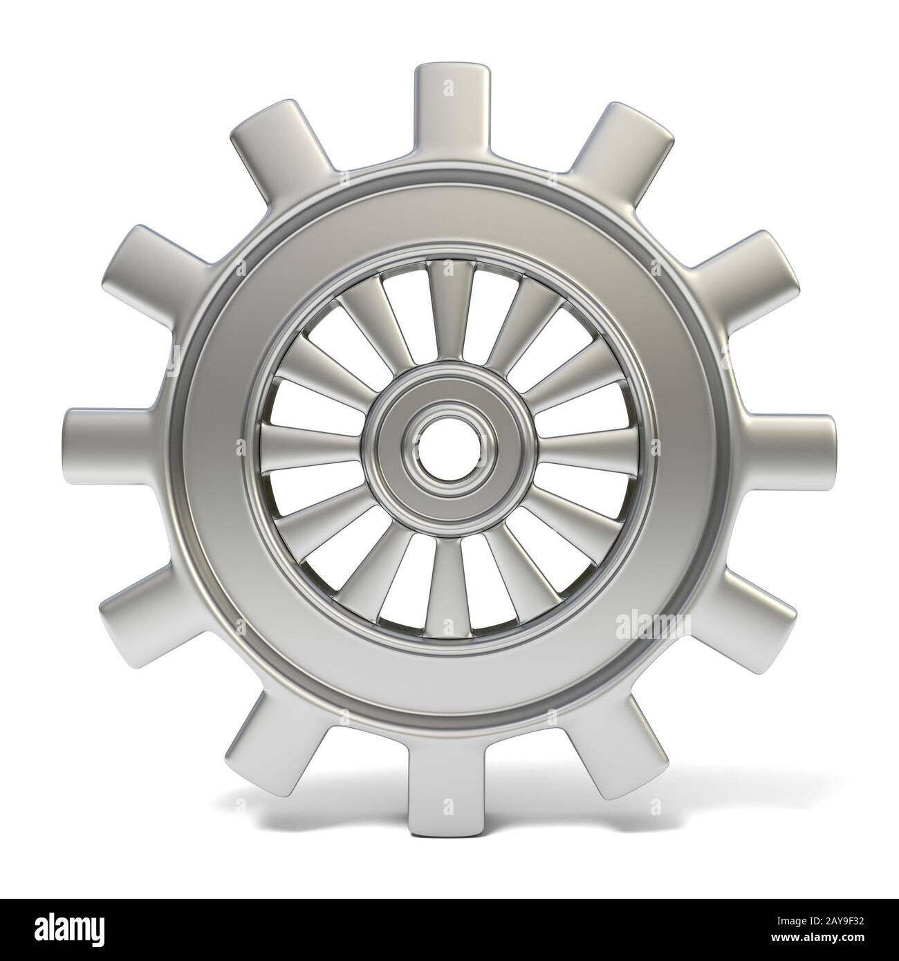Silver cogwheel. 3D Stock Photo - Alamy