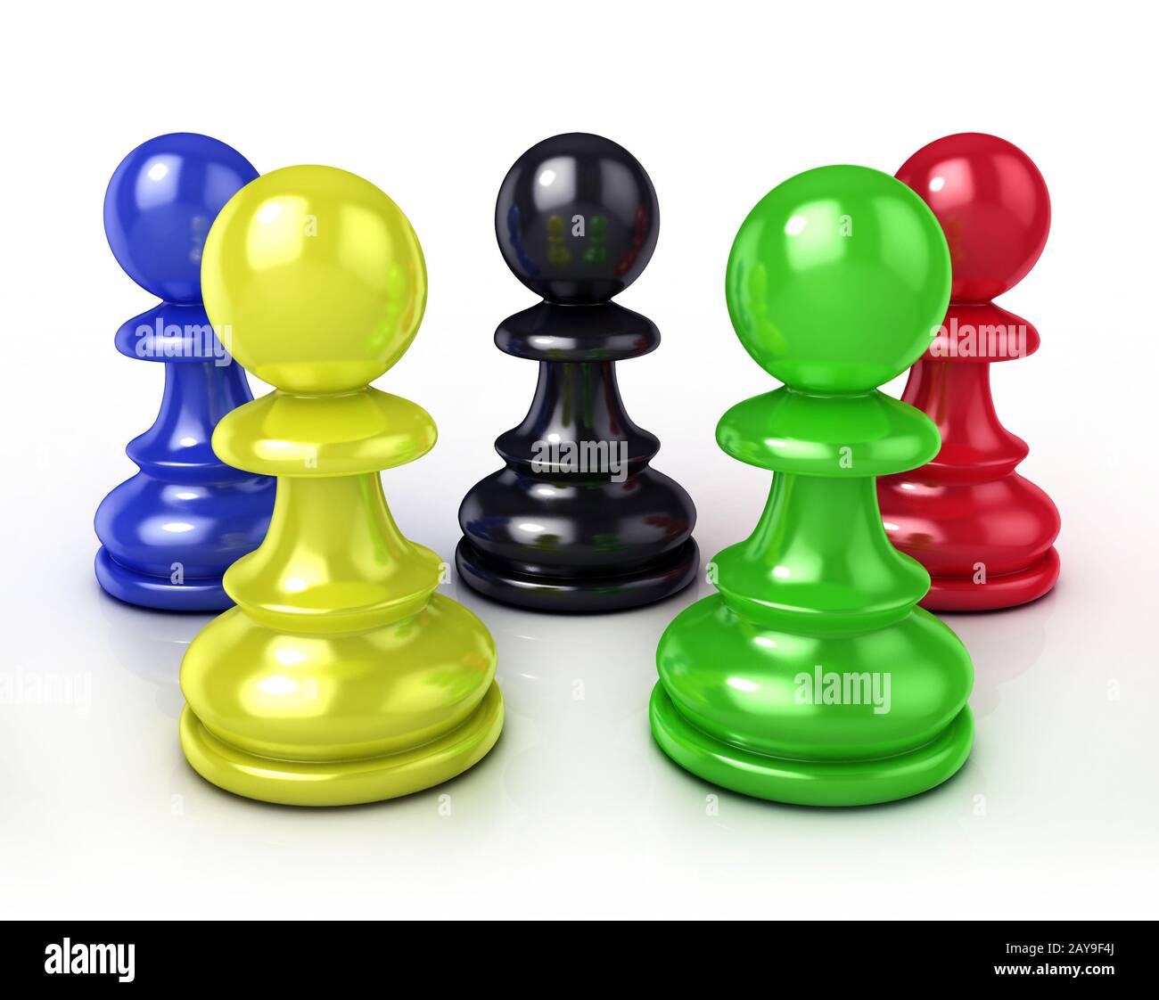 Colorful chess pawns Stock Photo - Alamy