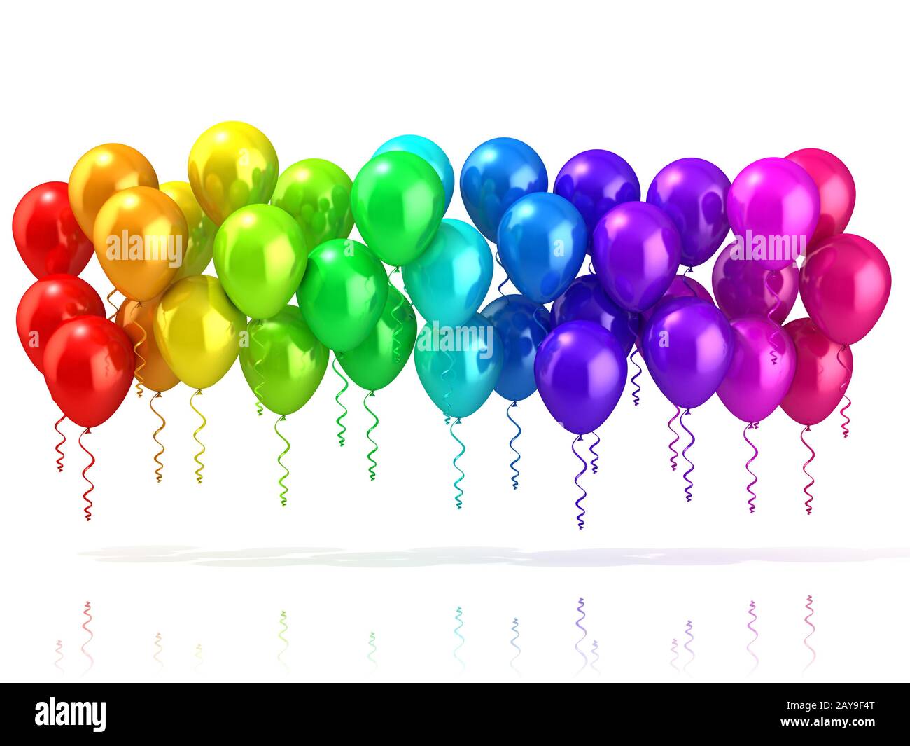 Colorful party balloons row Stock Photo - Alamy