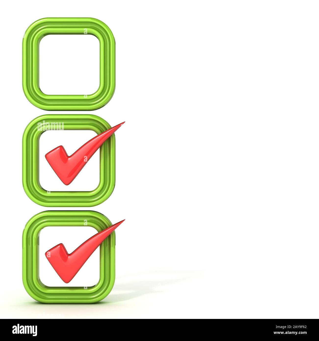 Check Boxes With Correct Check Mark Stock Photo - Alamy