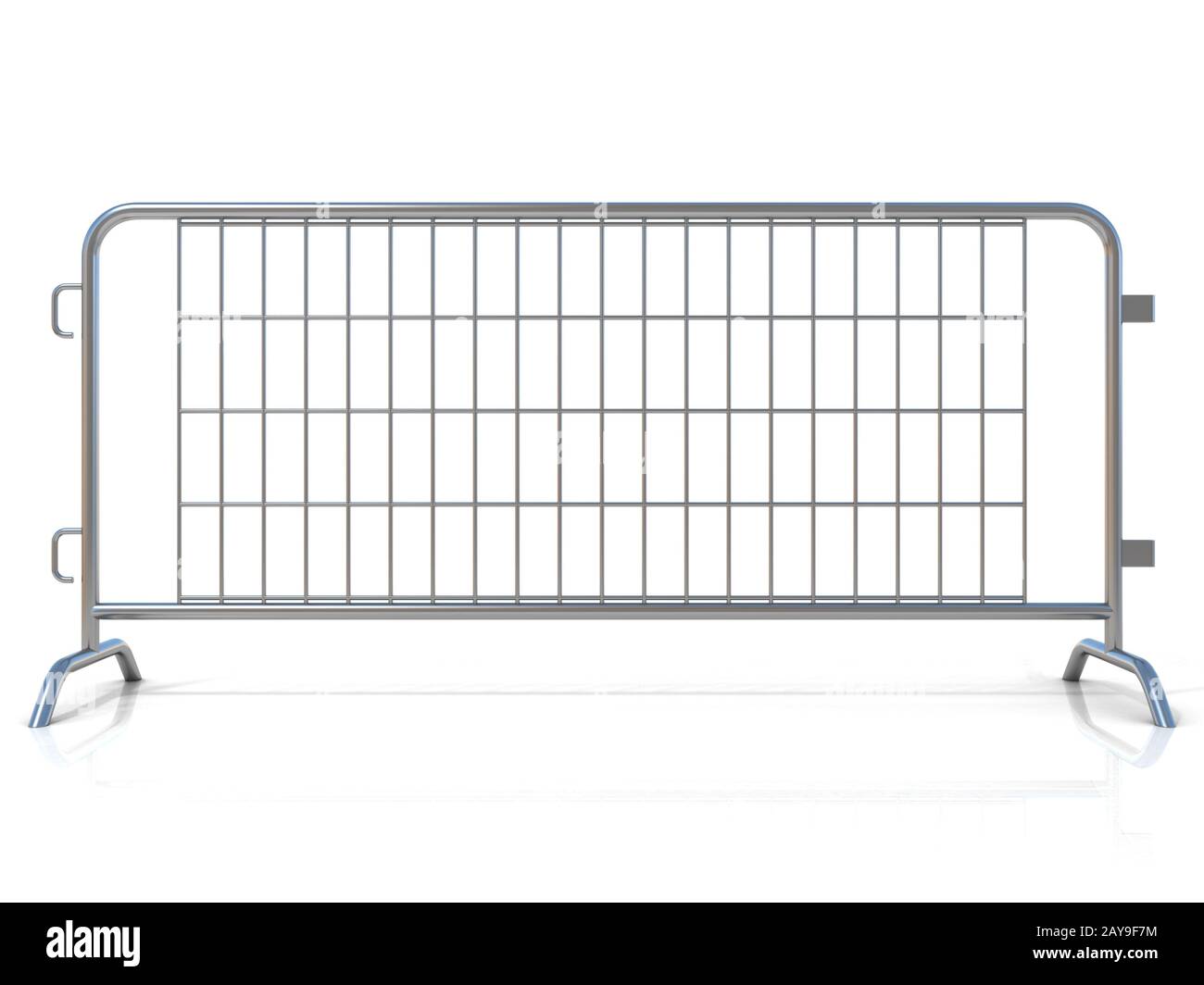 Steel barricades, isolated on white background. Front view Stock Photo ...