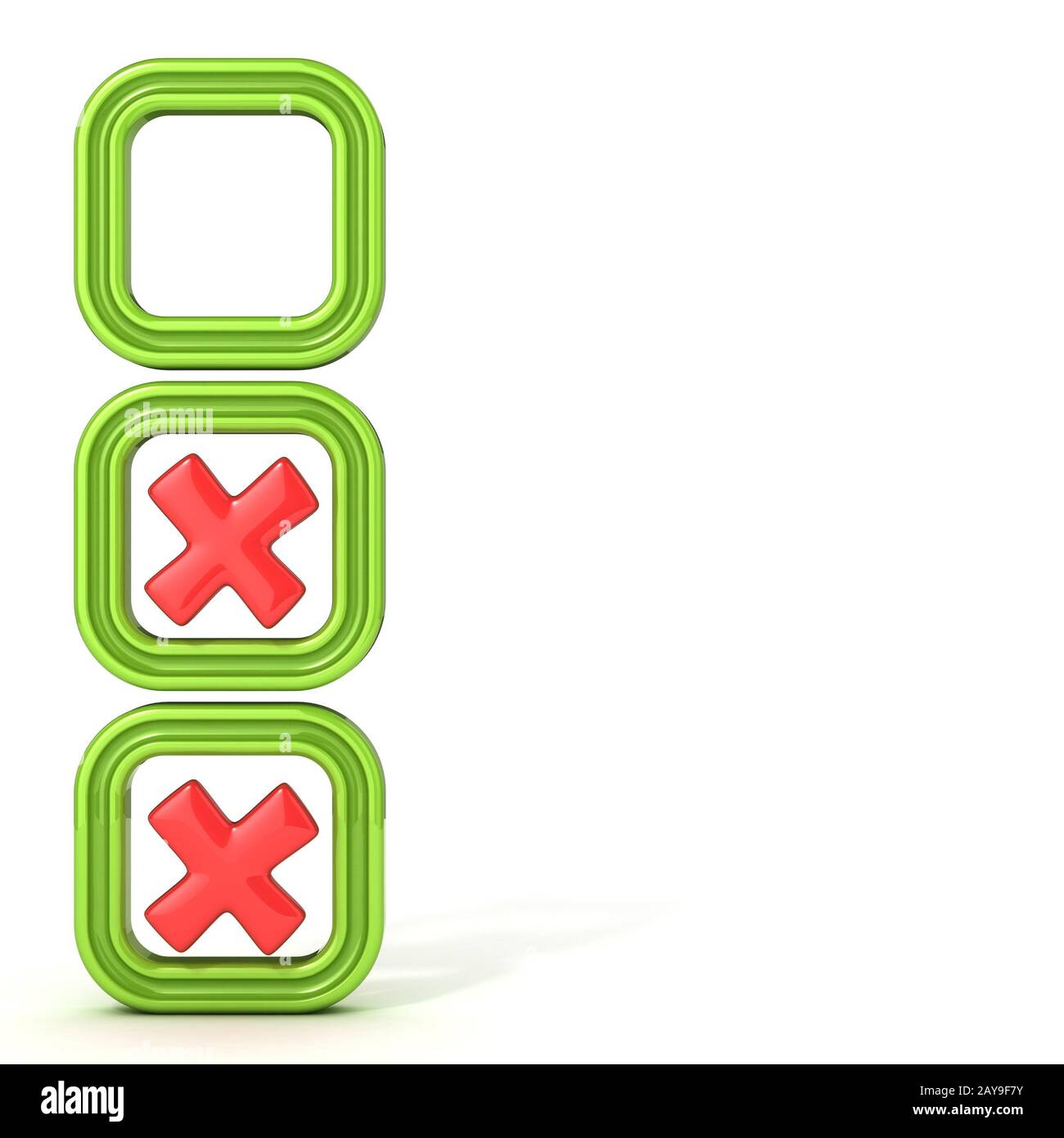 Check boxes with incorrect check mark Stock Photo - Alamy