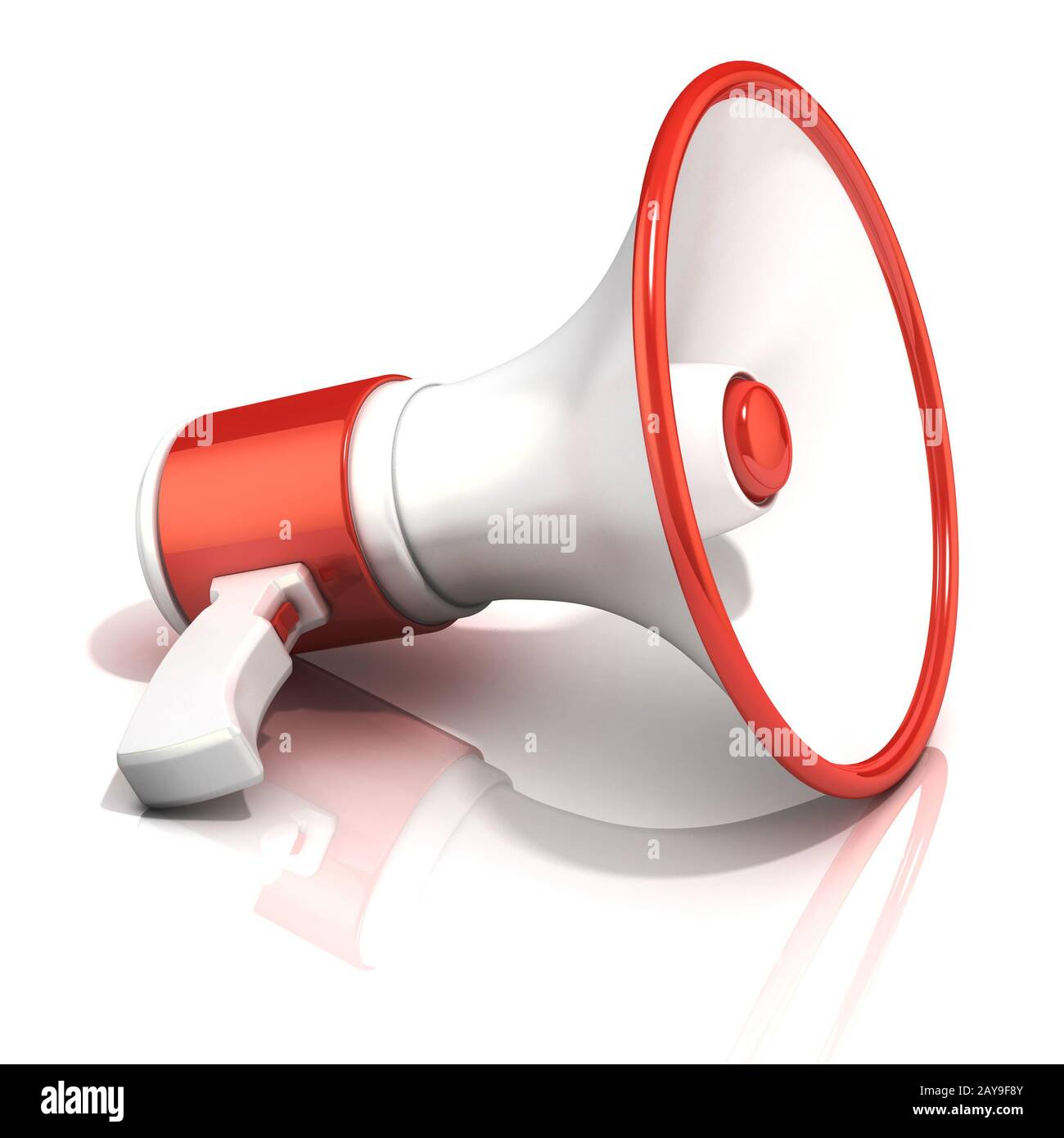 Red and white megaphone, 3D Stock Photo - Alamy
