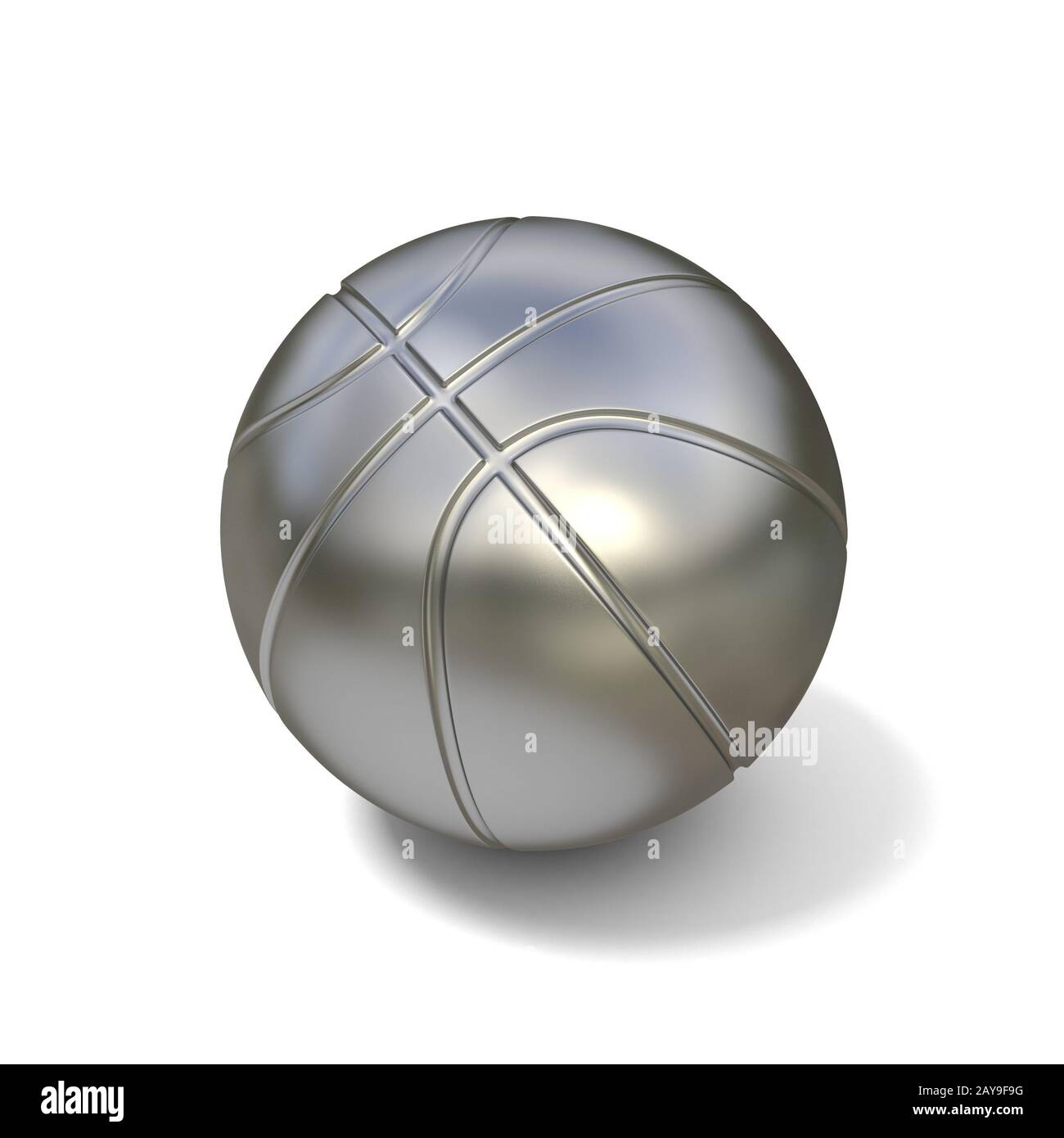 Silver basketball ball isolated on white background. 3D Stock Photo - Alamy