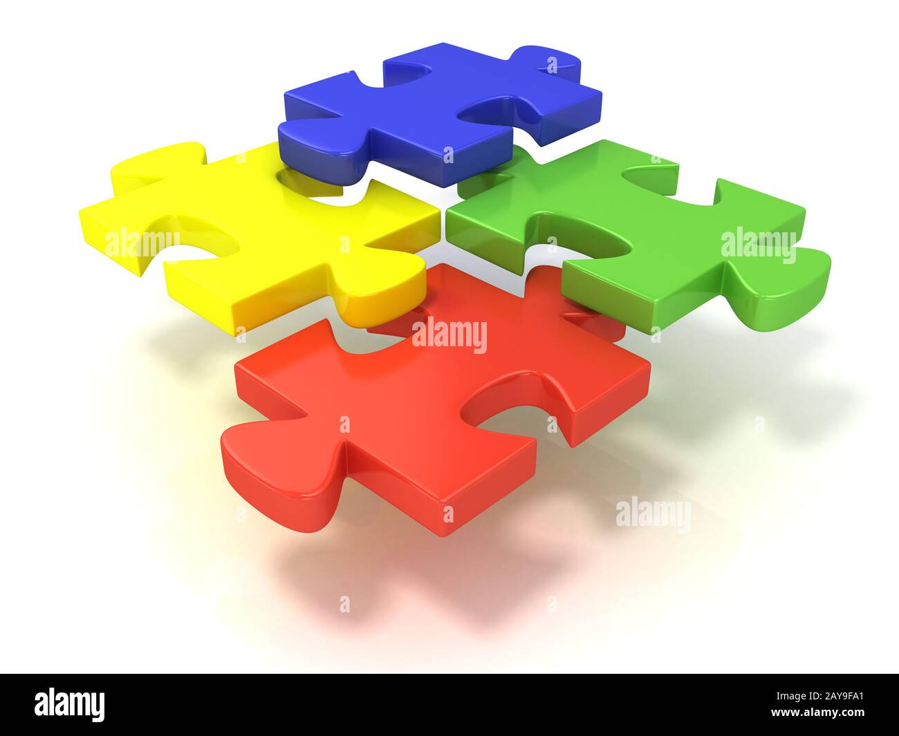 Four colorful jigsaw puzzle pieces set apart Stock Photo - Alamy