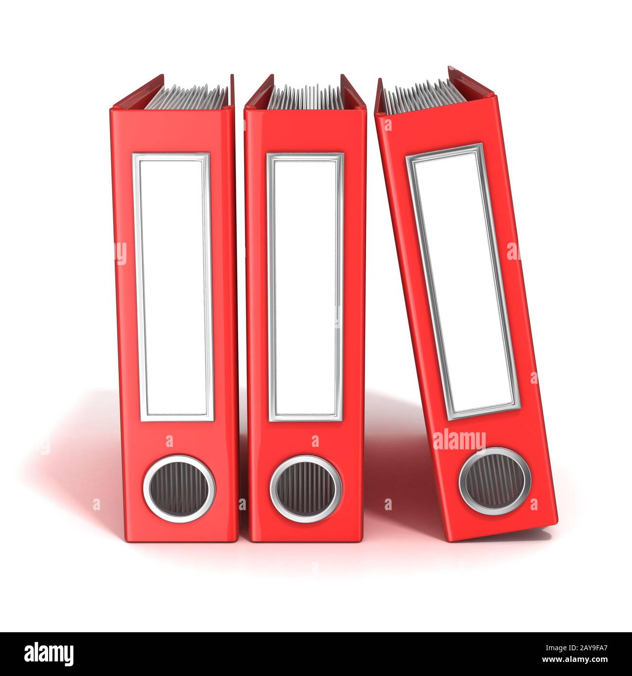 Row of binders, red office folders. 3D Stock Photo - Alamy