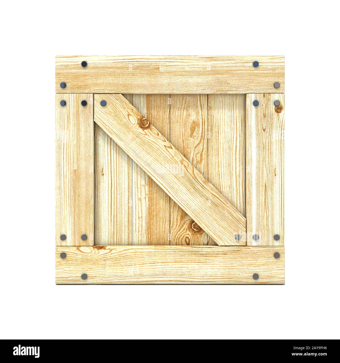 Wooden box. Front view. 3D Stock Photo - Alamy