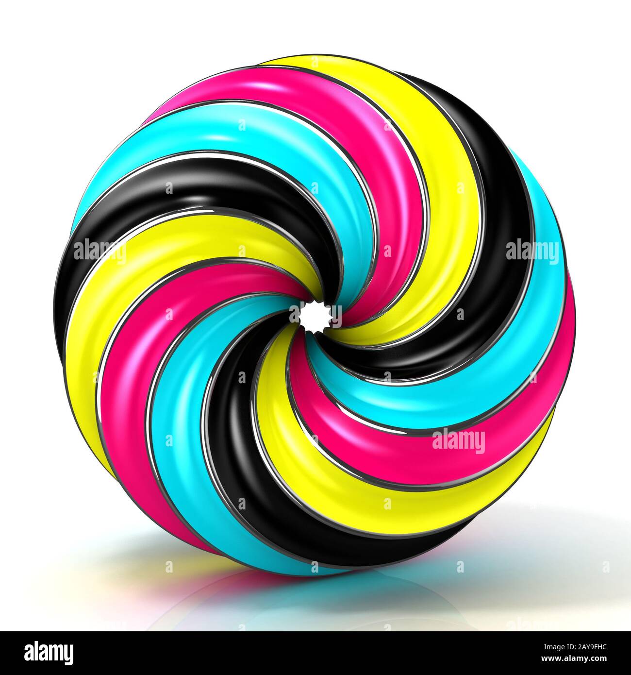 CMYK abstract circular sign, with shine edges Stock Photo - Alamy