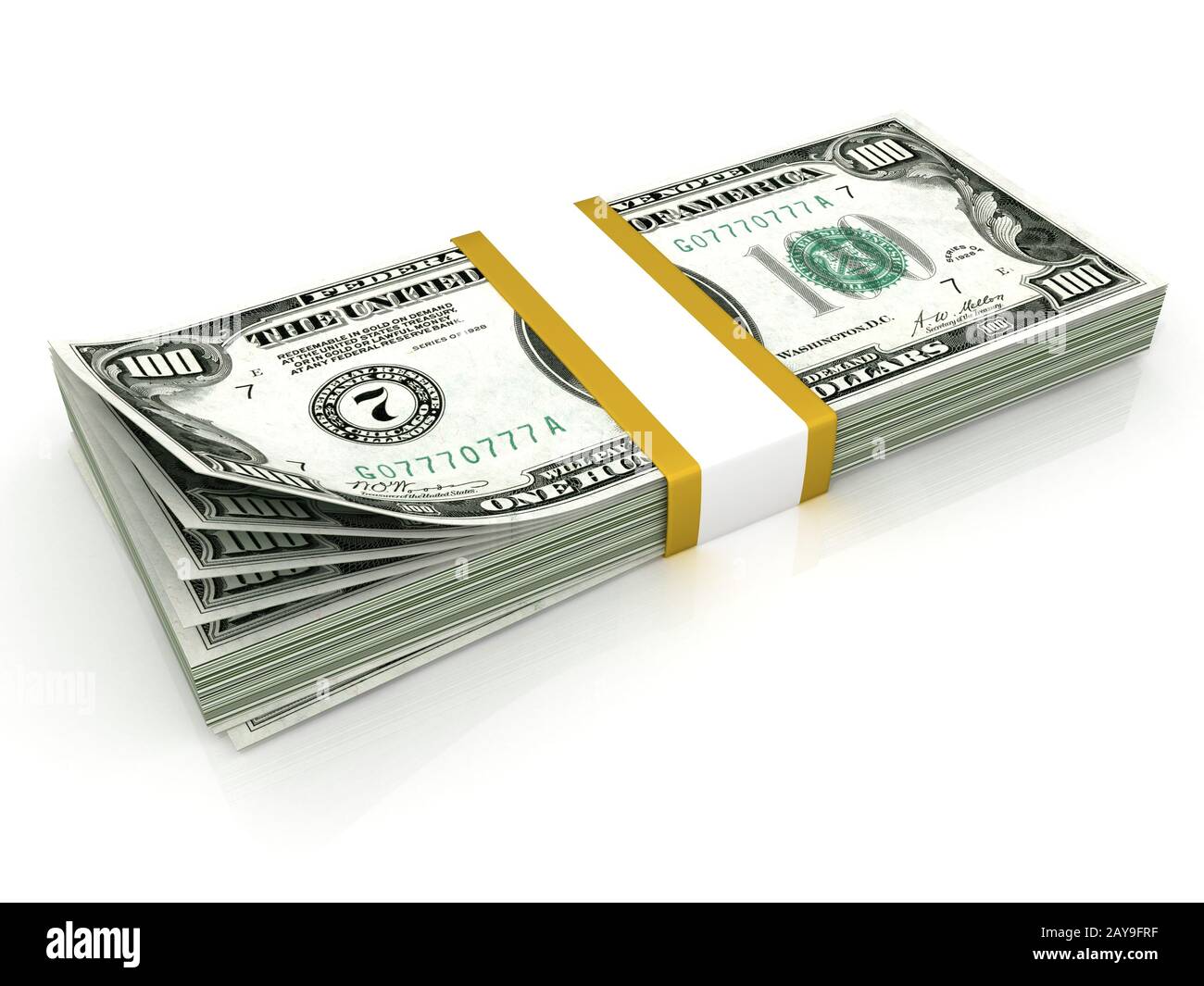 Stack of hundreds dollars Stock Photo - Alamy