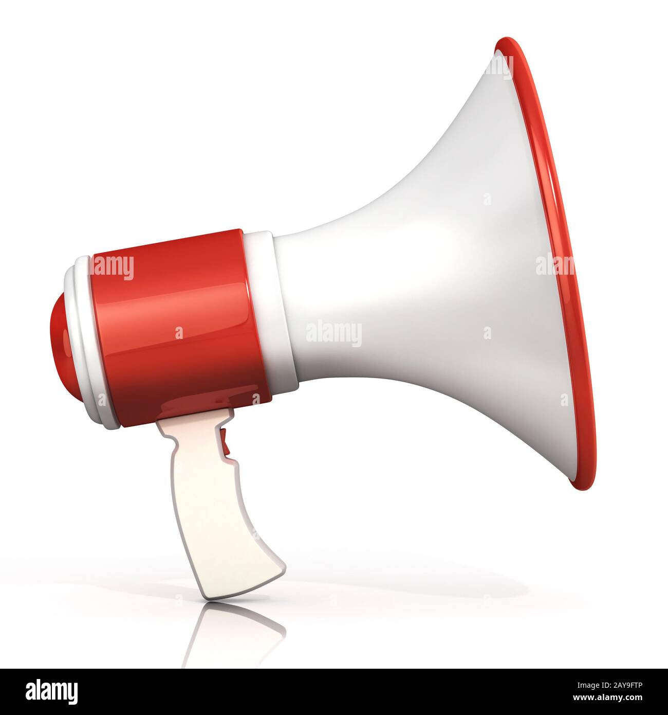 Red and white megaphone, 3D Stock Photo - Alamy