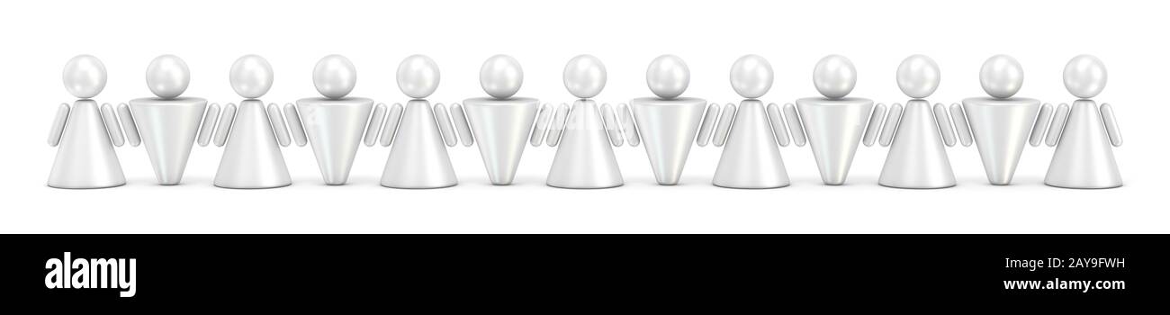 Abstract symbol people figures in row. 3D Stock Photo - Alamy