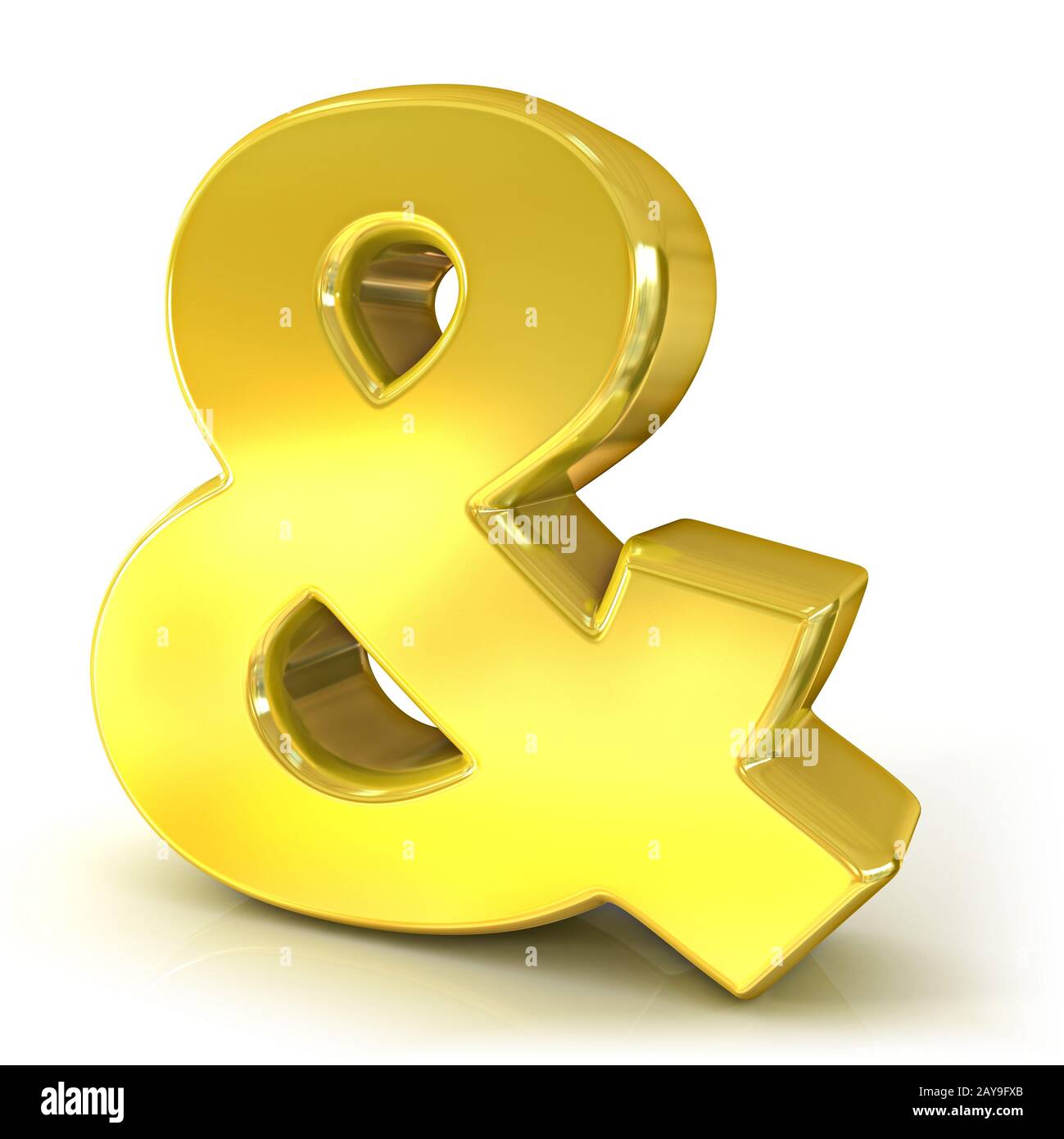 Ampersand 3D golden sign Stock Photo - Alamy