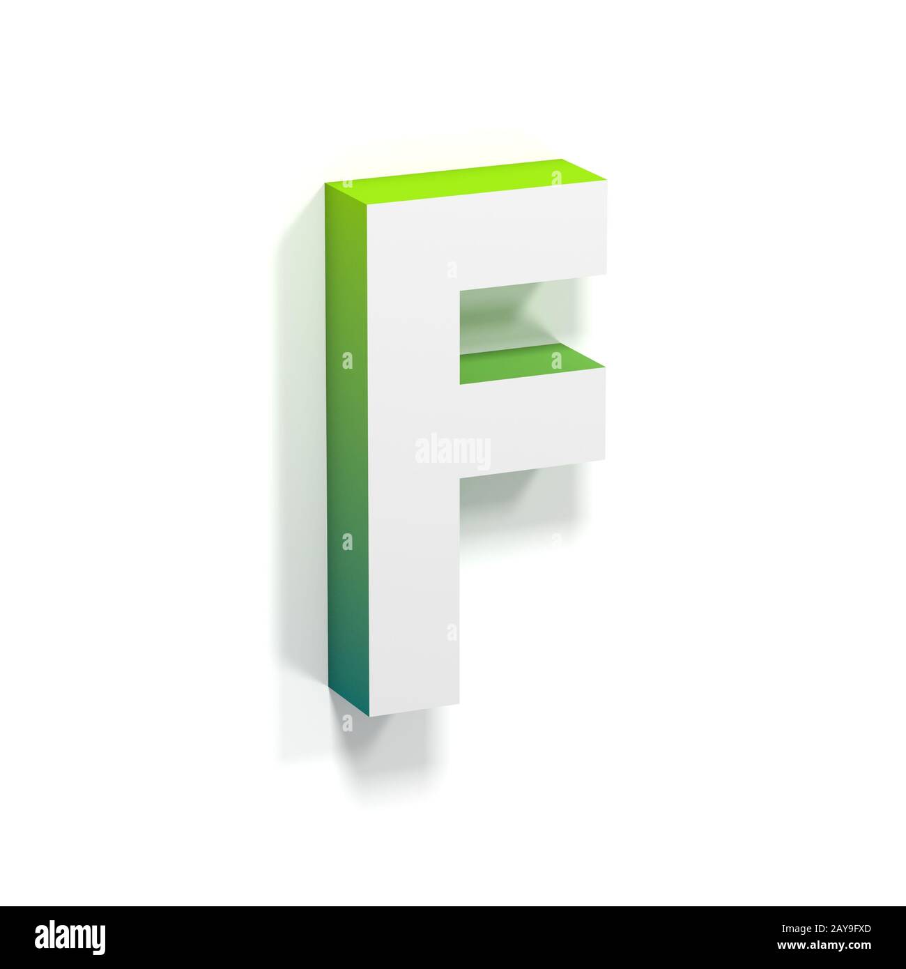 Green gradient and soft shadow letter F Stock Photo - Alamy