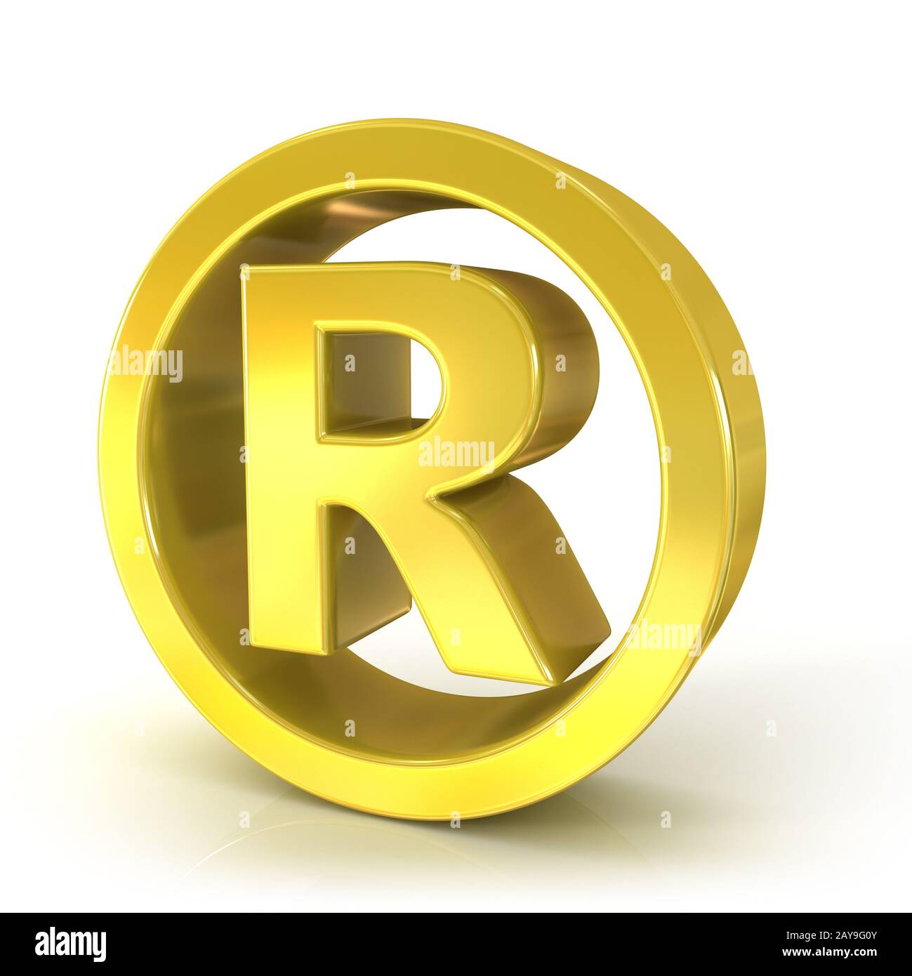 Registered trademark 3D golden sign Stock Photo - Alamy