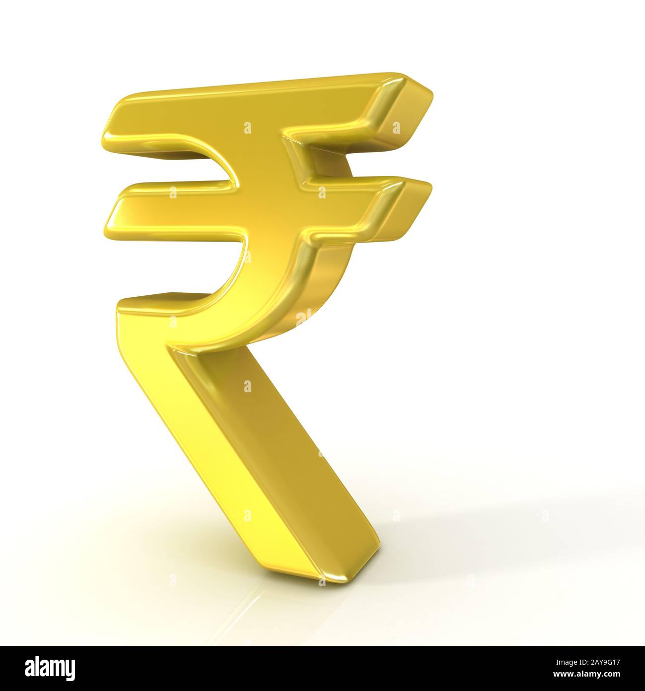 Indian rupee 3D golden sign Stock Photo - Alamy