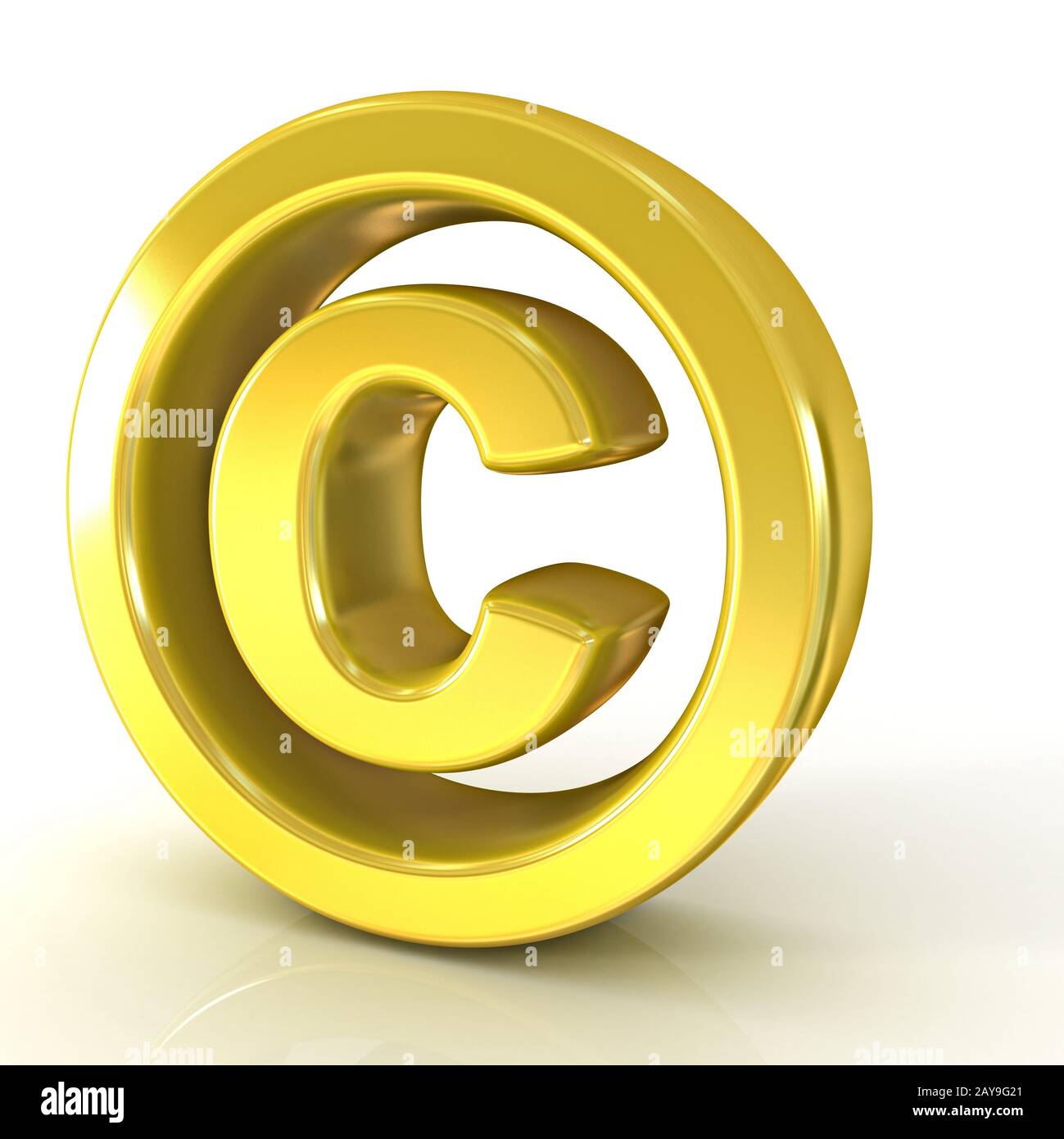 Copyright symbol 3D golden Stock Photo - Alamy