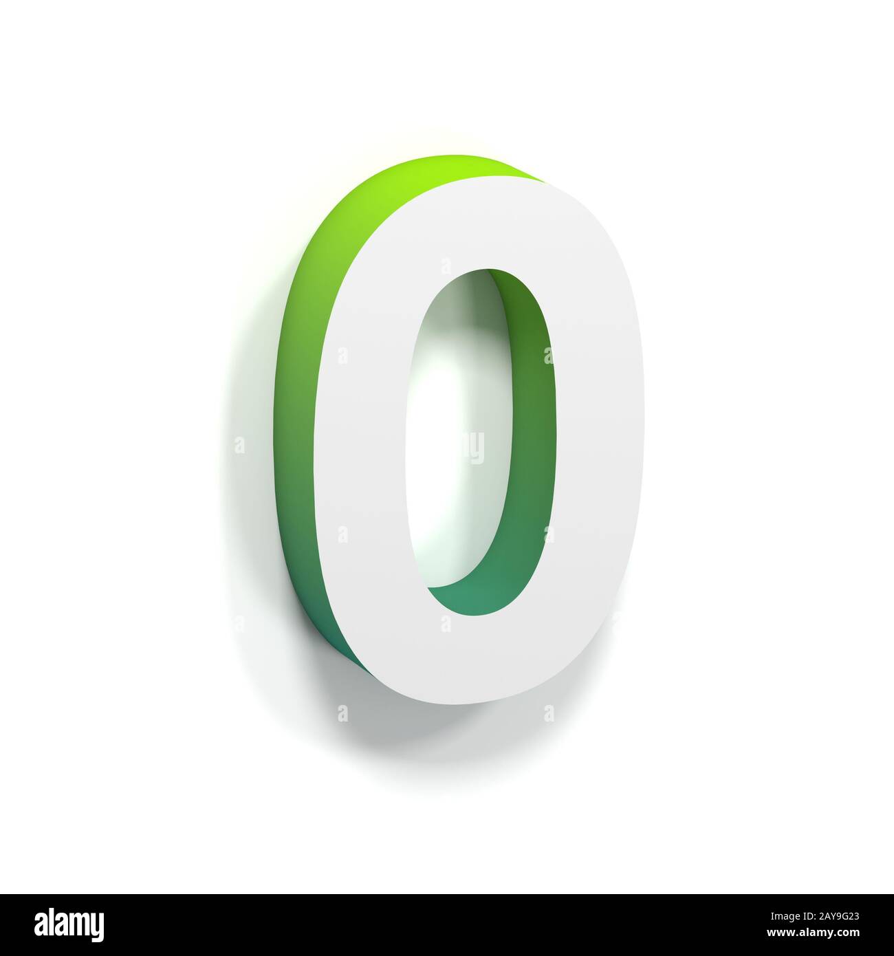 Green gradient and soft shadow number ZERO - 0 Stock Photo - Alamy