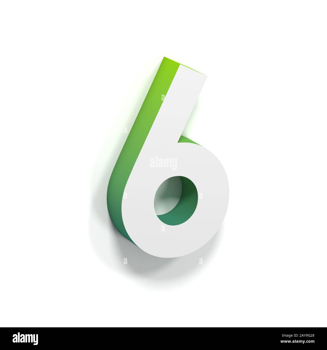 Green gradient and soft shadow number SIX - 6 Stock Photo - Alamy