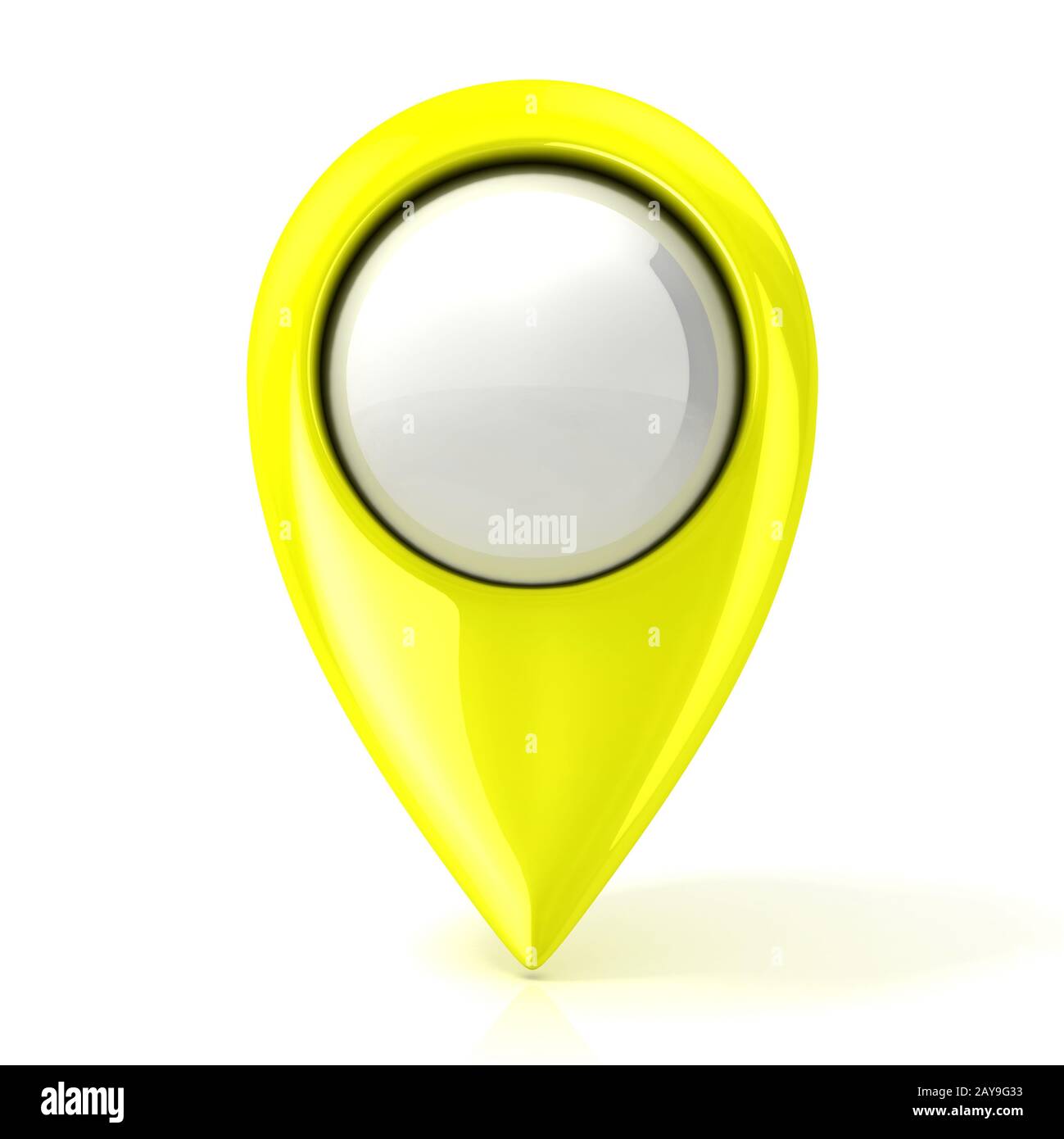 Map pointer. Yellow Stock Photo - Alamy