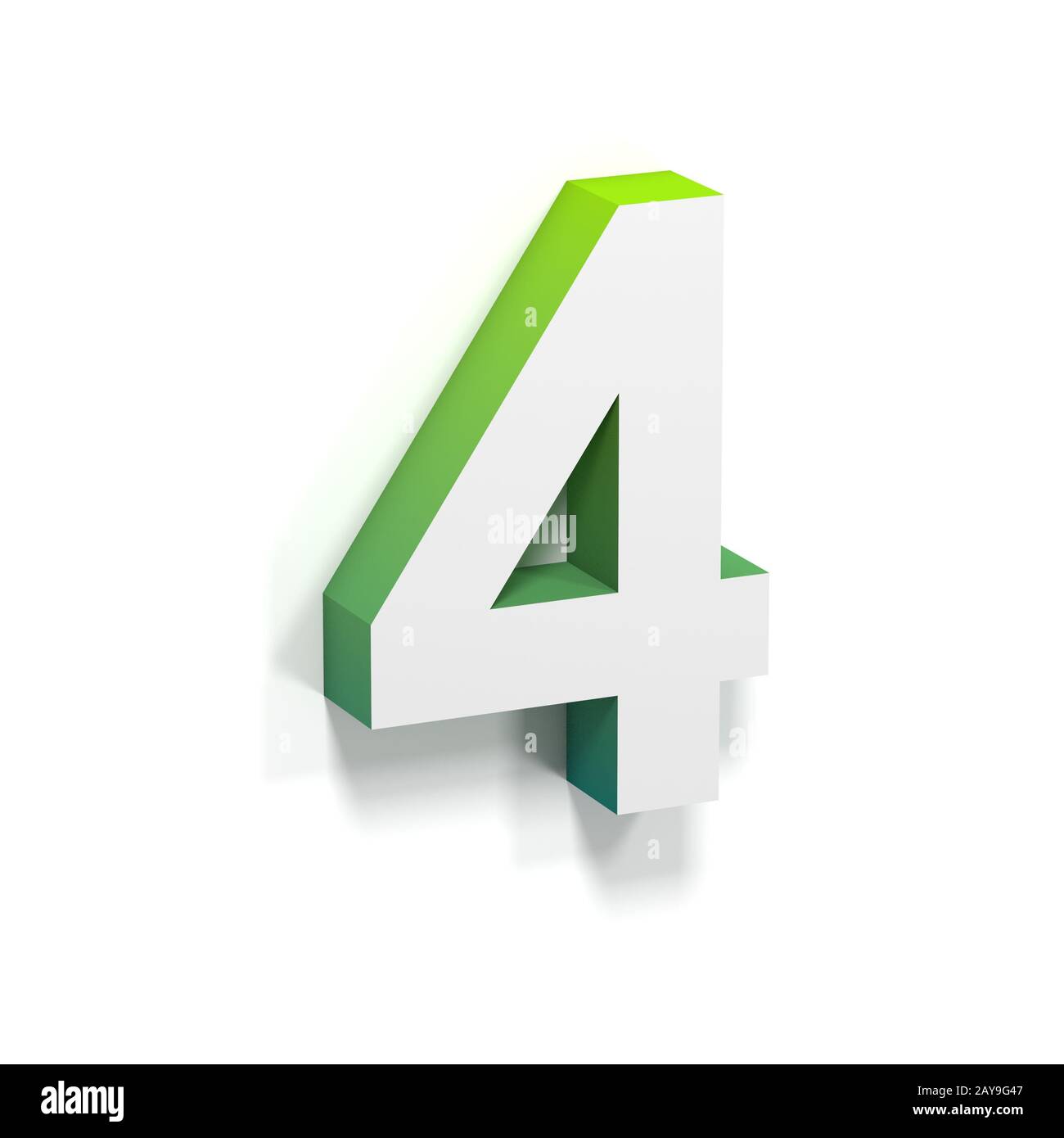 Green gradient and soft shadow number FOUR - 4 Stock Photo - Alamy