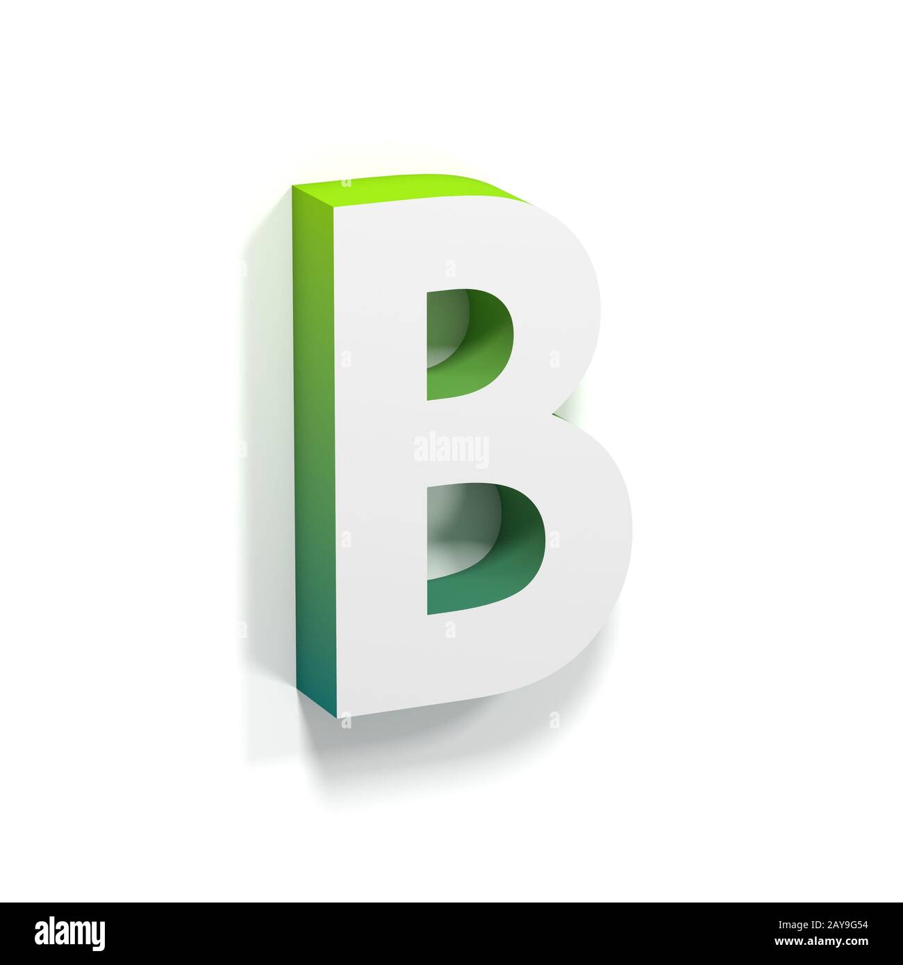 Green gradient and soft shadow letter B Stock Photo - Alamy