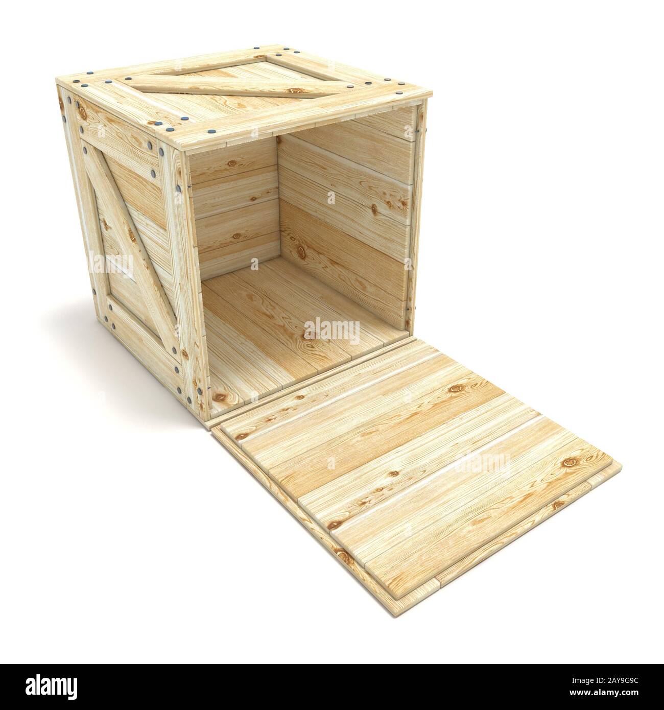 Open wooden box. 3D Stock Photo - Alamy