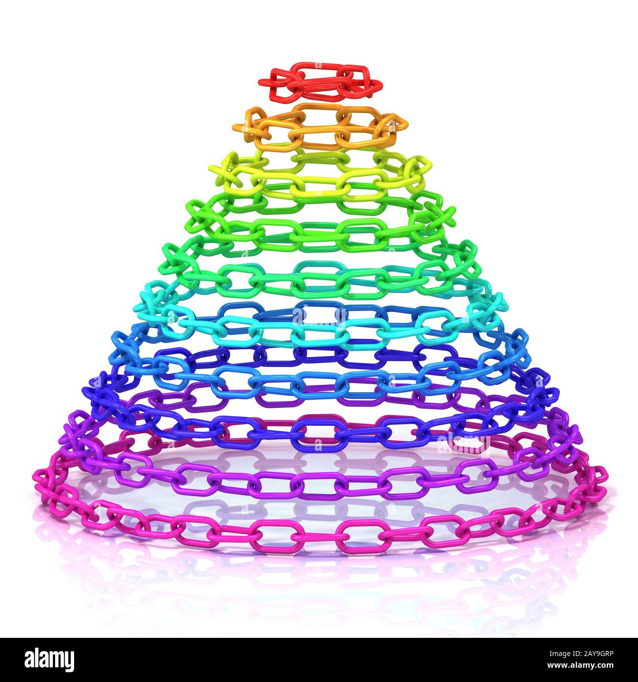 Colorful cone made of chain Stock Photo - Alamy