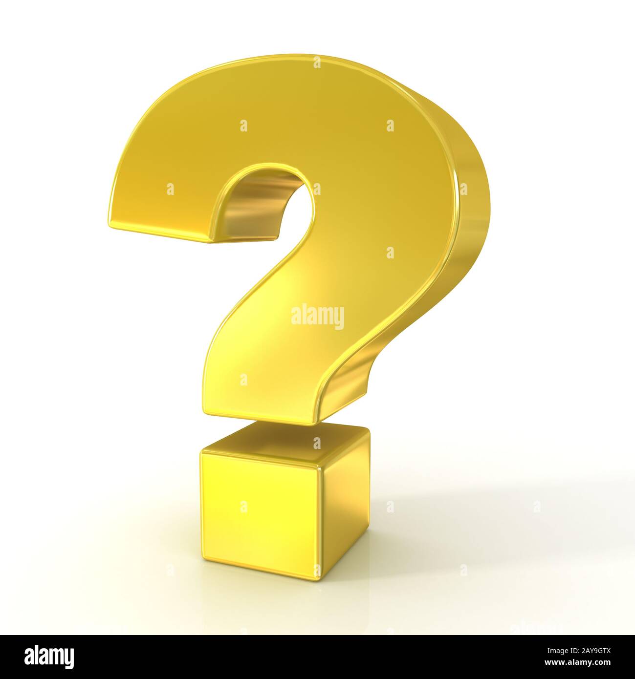 Question mark 3D golden sign Stock Photo - Alamy