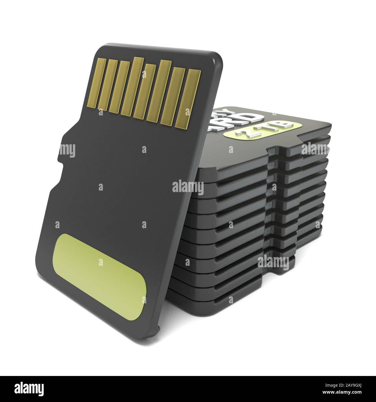 Memory micro sd card stack. 3D Stock Photo - Alamy