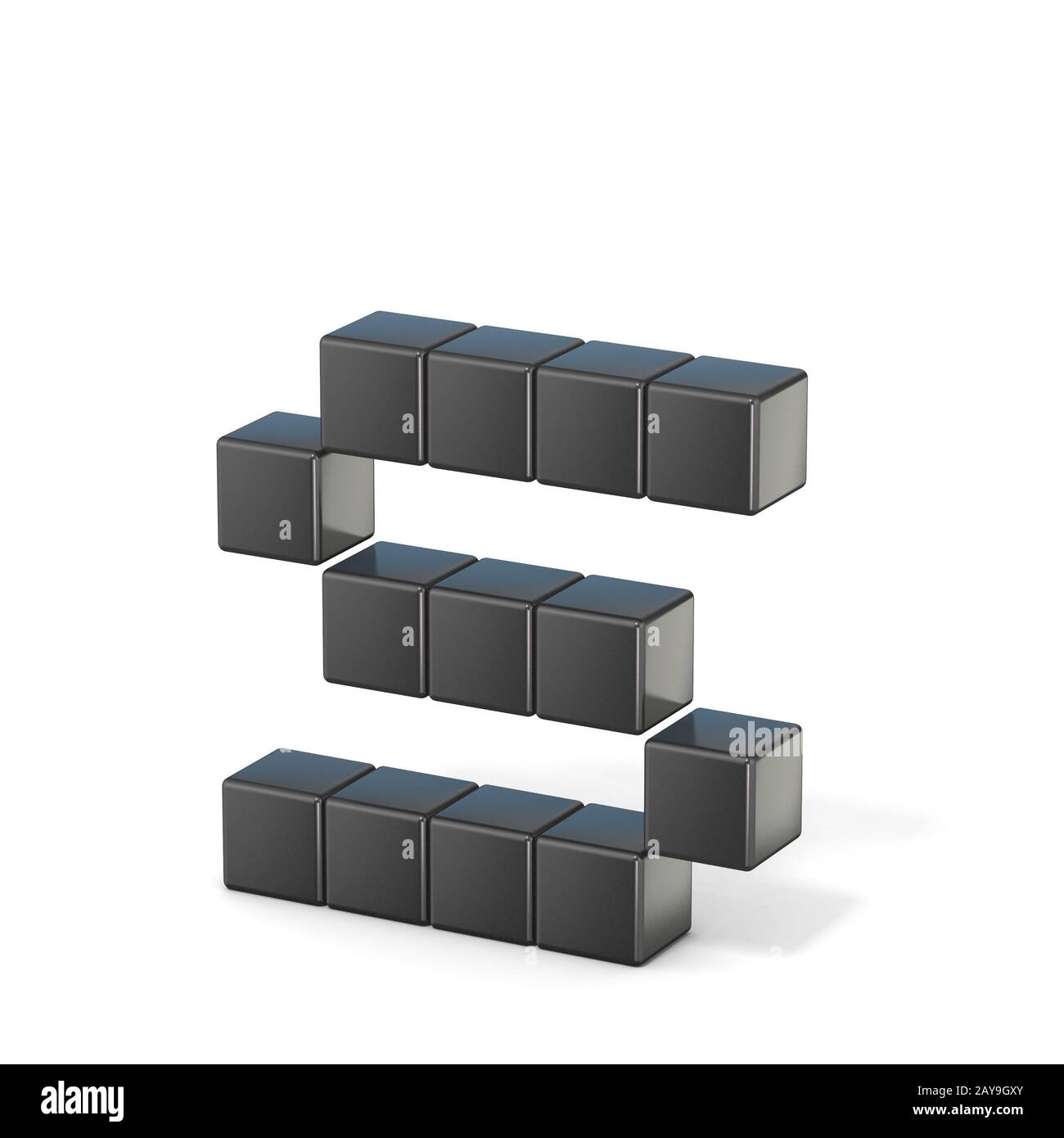 8 bit font. Lowercase letter S. 3D Stock Photo - Alamy