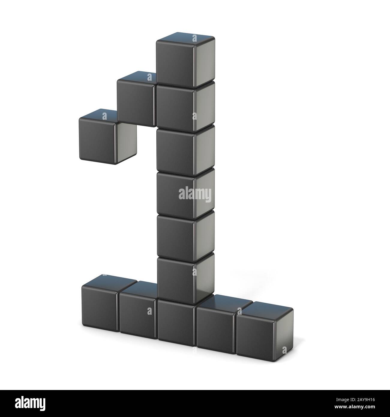 8 bit font. Number 1. 3D Stock Photo - Alamy