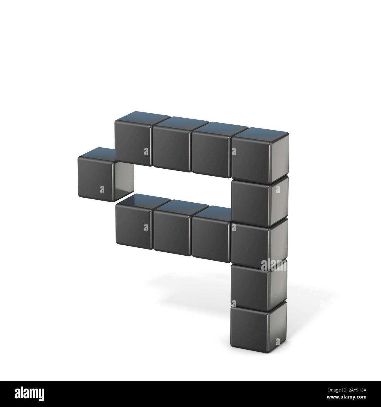 8 bit font. Lowercase letter Q. 3D Stock Photo - Alamy