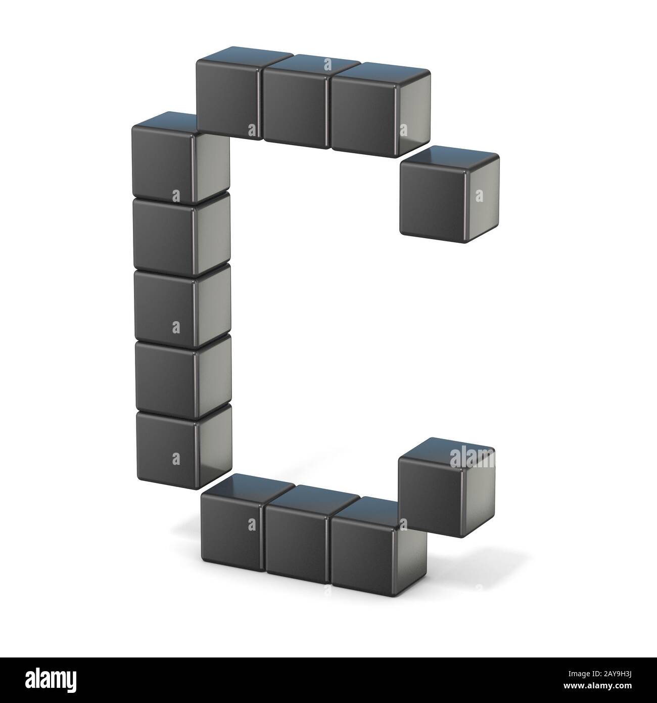 8 bit font. Capital letter C. 3D Stock Photo - Alamy