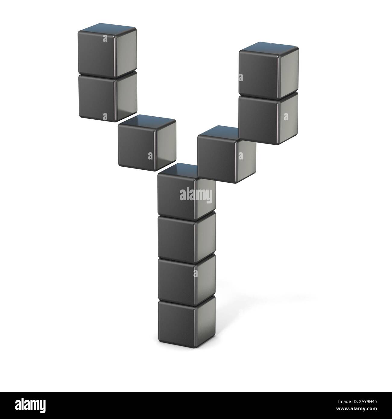 8 bit font. Capital letter Y. 3D Stock Photo - Alamy
