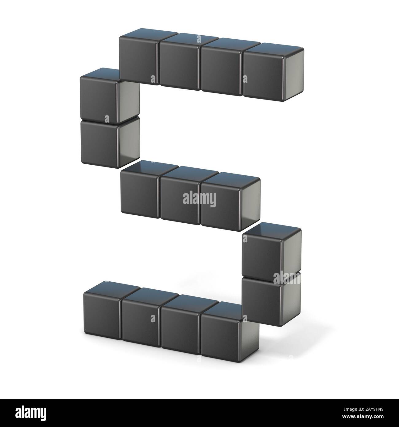 8 bit font. Capital letter S. 3D Stock Photo - Alamy