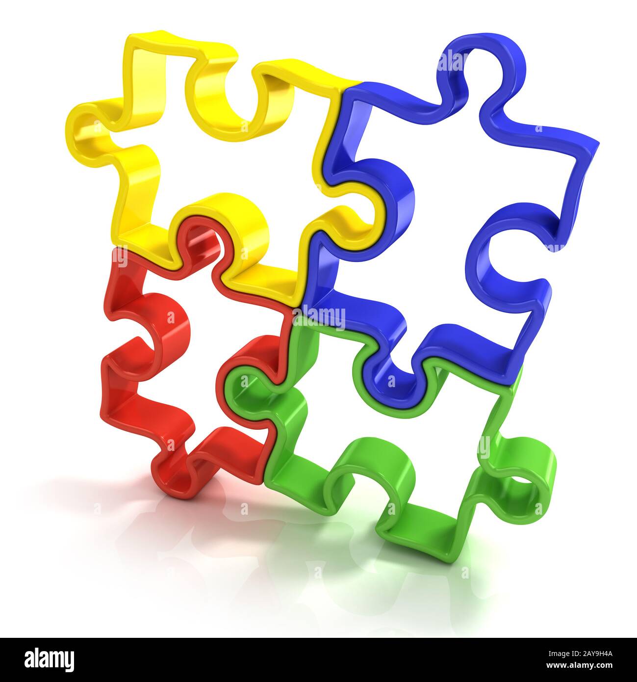 Four colorful puzzle pieces hi-res stock photography and images - Alamy