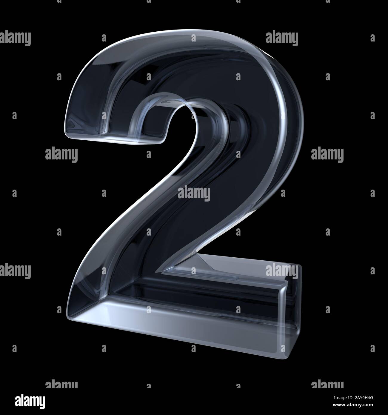 Transparent x-ray number 2 TWO. 3D Stock Photo - Alamy