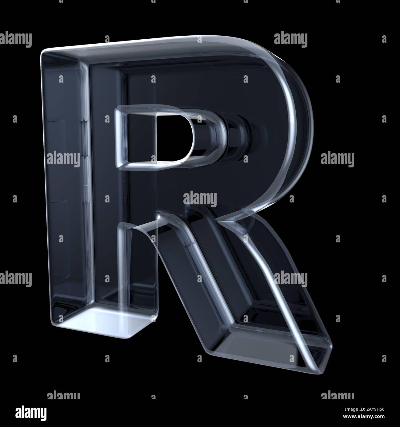 Transparent x-ray letter R. 3D Stock Photo - Alamy
