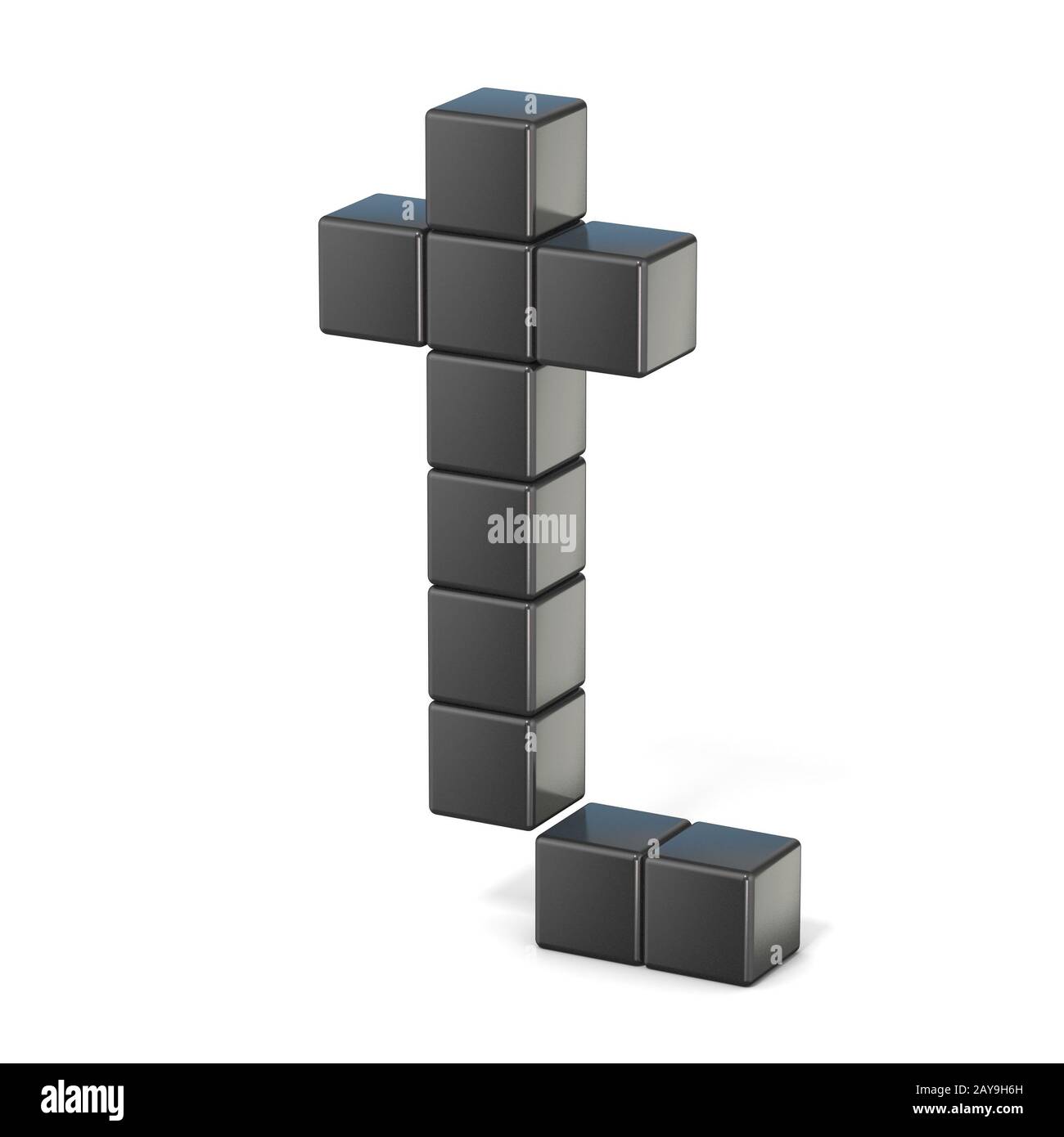 8 bit font. Lowercase letter T. 3D Stock Photo - Alamy