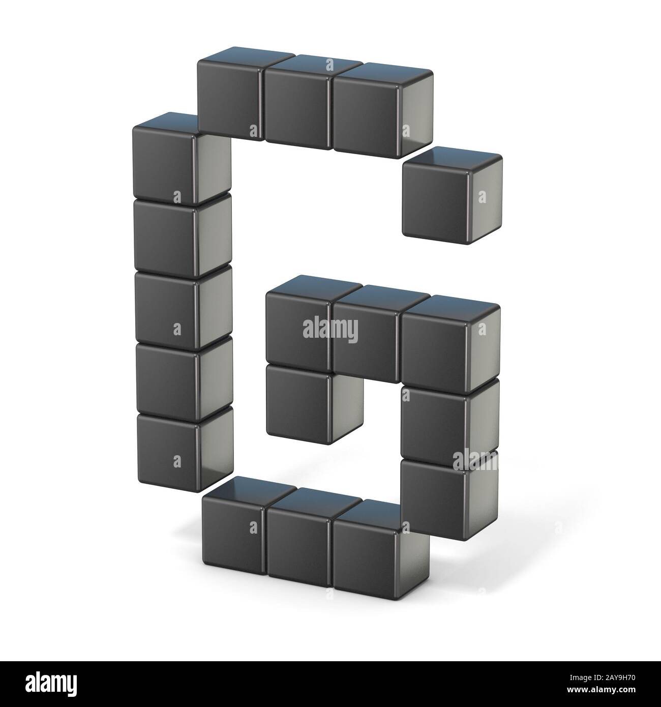 8 bit font. Capital letter G. 3D Stock Photo - Alamy