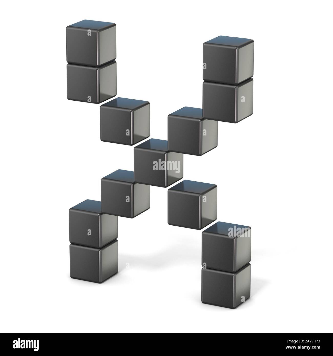 8 bit font. Capital letter X. 3D Stock Photo - Alamy